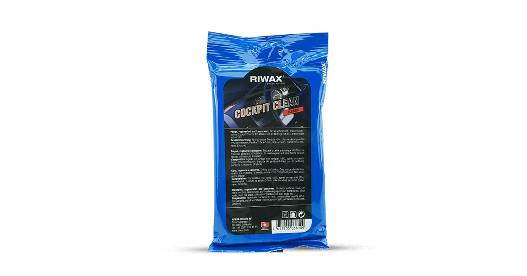 Riwax műszerfalápoló kendő - 15 db/csomag - Cockpit Clean Classic